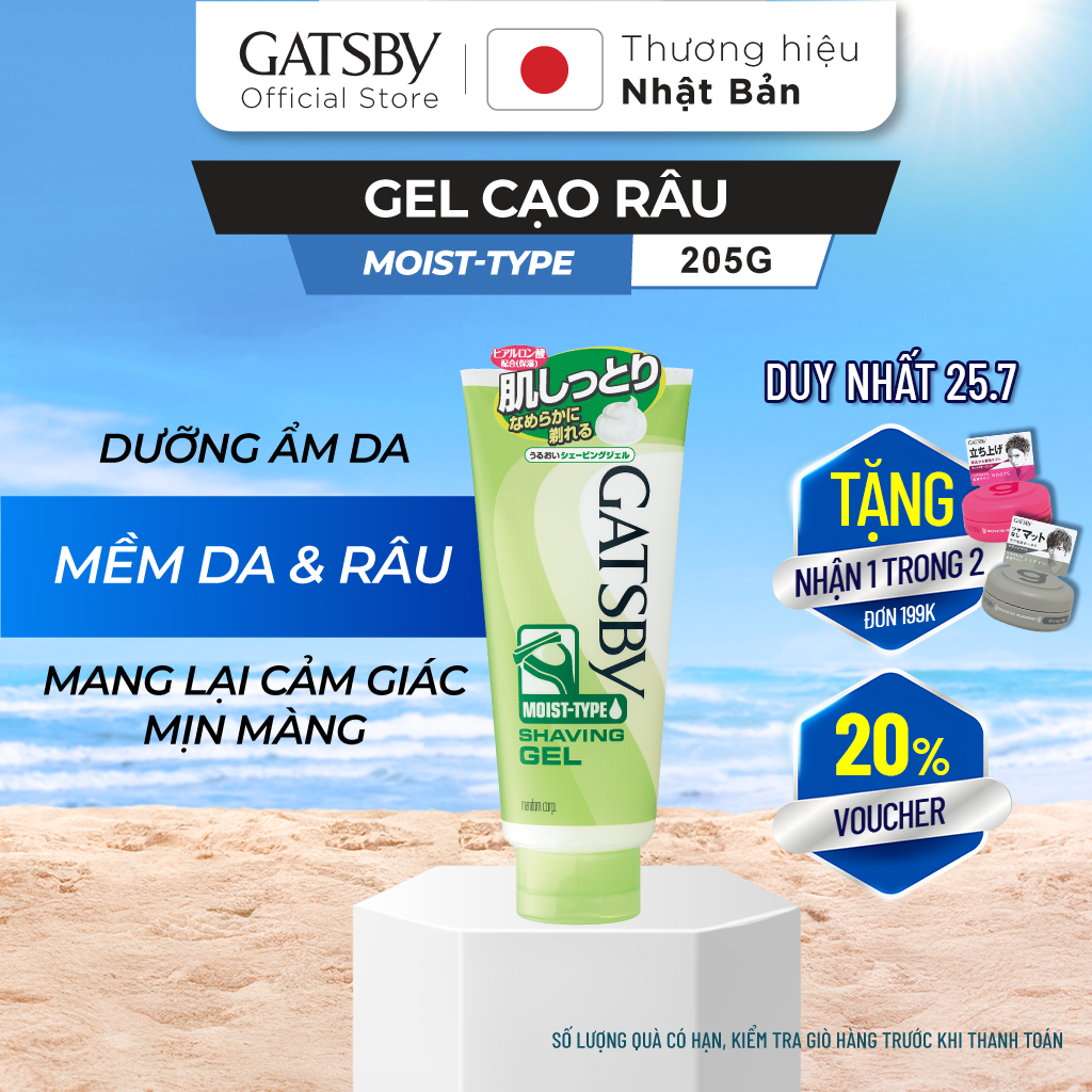 Gel cạo râu GATSBY N Moist 205g - Dưỡng ẩm | Shopee Việt Nam