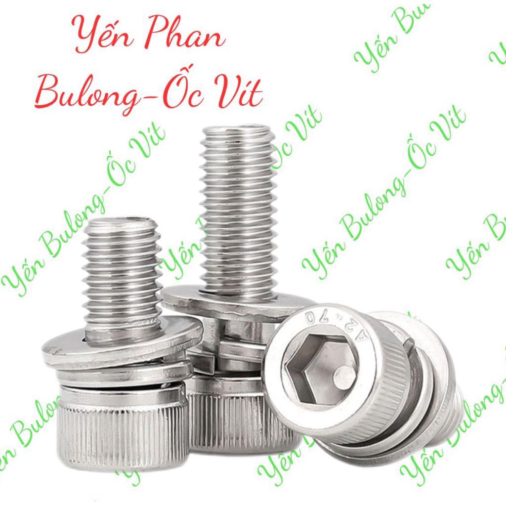 10Cái Bulong liền phẳng vênh, ốc 3 kết hợp lục giác INOX304 M3, M4, M5, M6 | Shopee Việt Nam