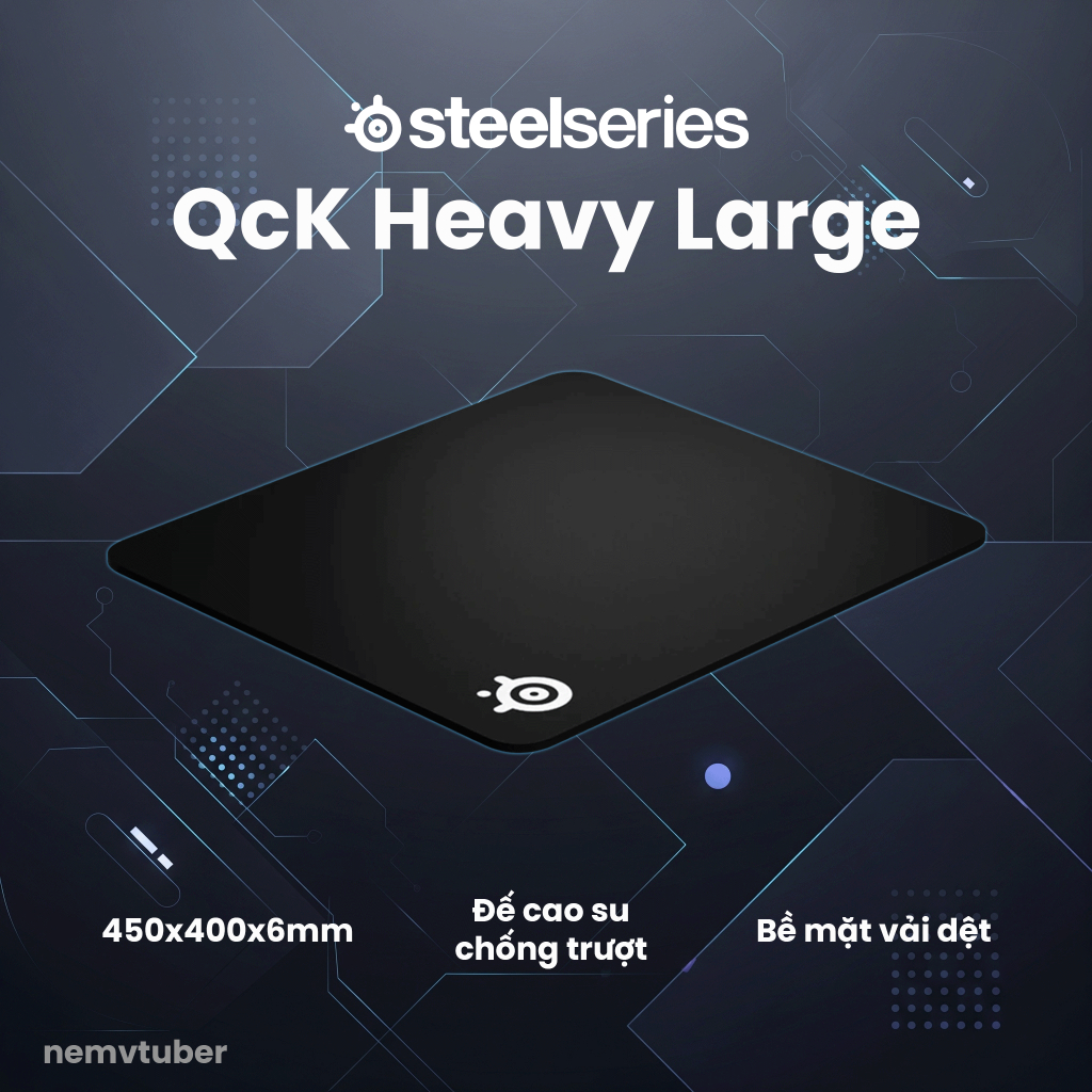 Lót chuột SteelSeries QCK Heavy Large - 450x400x6mm - siêu dày - chơi game FPS | Shopee Việt Nam