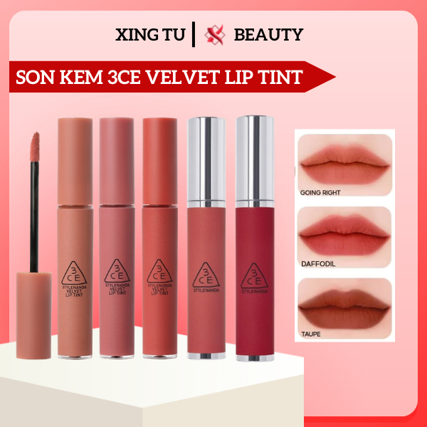 Son kem lì 3CE Velvet Lip Tint mềm mịn môi lâu trôi bền màu Son Kem Kì ...