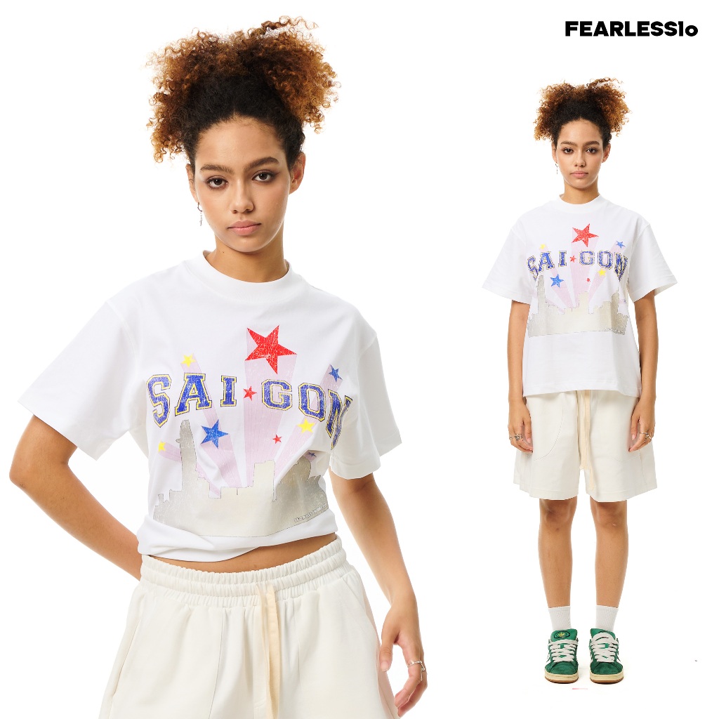 Áo Thun 280GSM Fearless SAIGON City - White - FORM Boxy | Shopee Việt Nam
