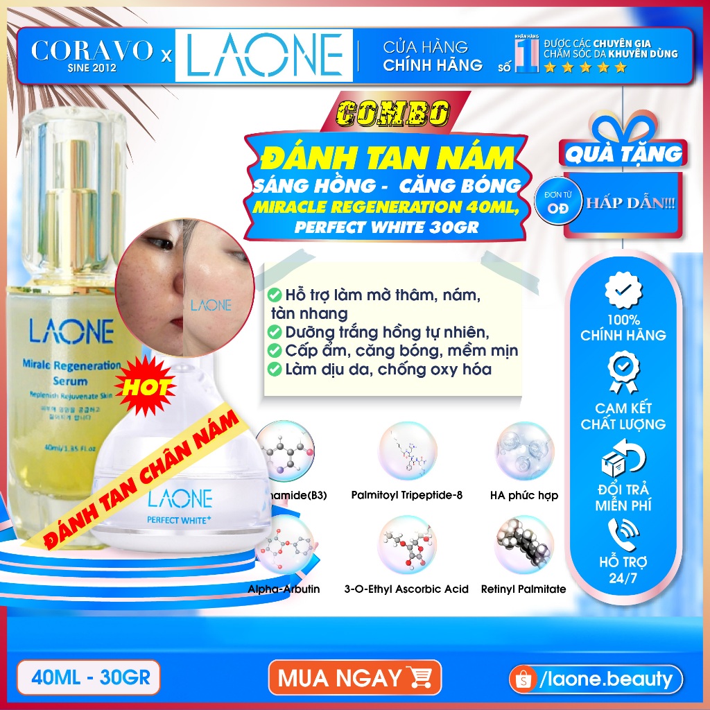 Bộ Nám, Sáng hồng Căng bóng Miracle Regeneration Serum 40ml Perfect ...
