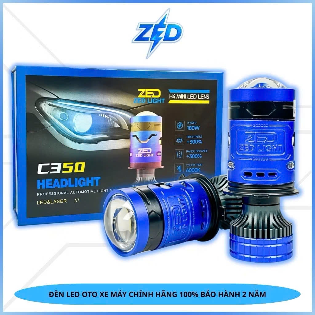 Đèn Pha Led Bi Cầu C350 ZED LIGHT - 90W Pha Màn Chập + Tâm Trợ Pha ...