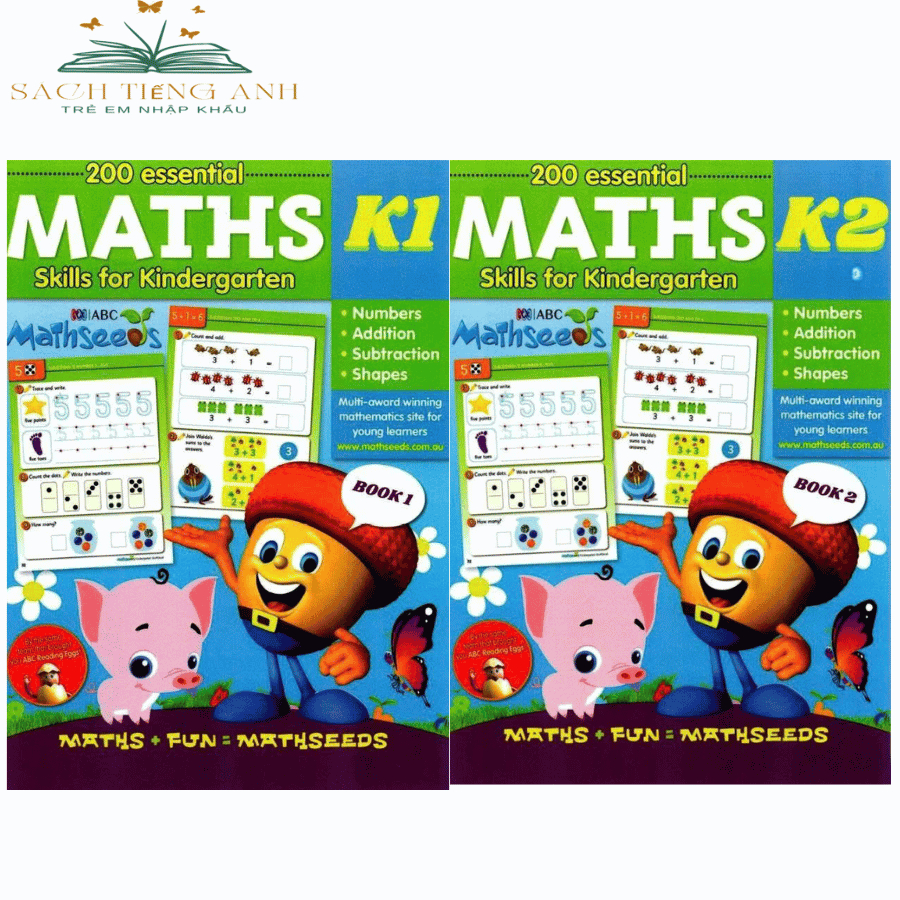 Sách - 200 Essential Math K bộ 2 quyển in màu đẹp | Shopee Việt Nam