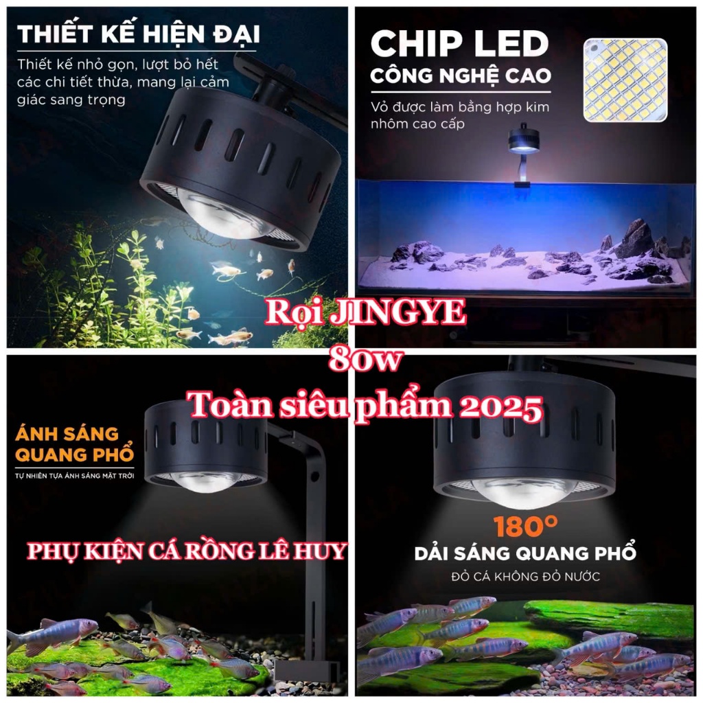 ĐÈN RỌI JINGYE 80W ĐỎ CÁ KHÔNG ĐỎ NƯỚC GIÀNH CHO BỂ CÁ | Shopee Việt Nam