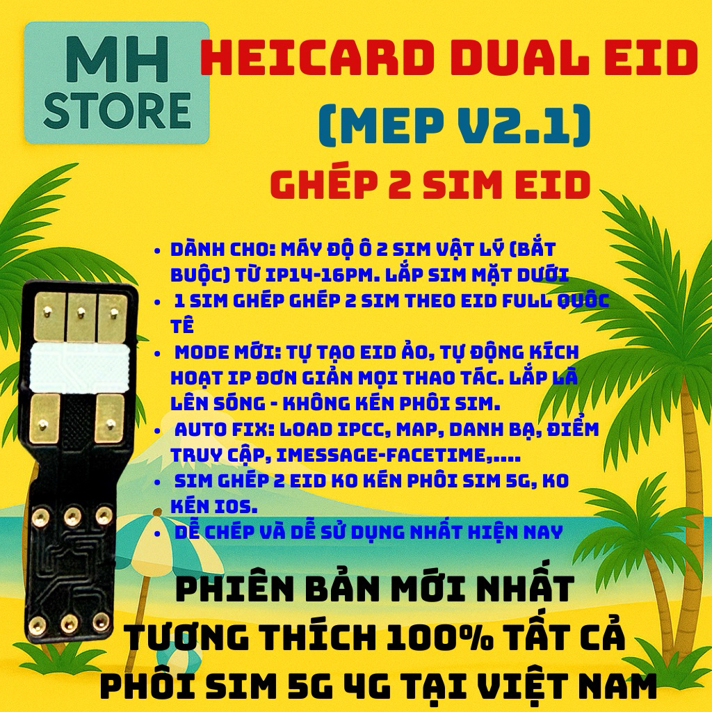 Sim ghép Heicard Pro Dual EID (2 sim eid) MEP v2.1/ Heicard pro 2.6 ...