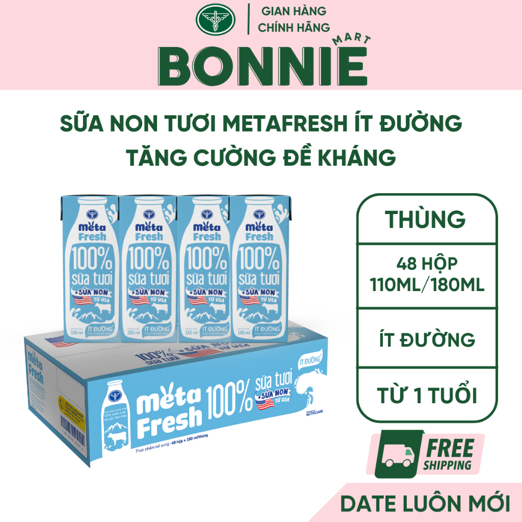 Thùng 48 Hộp Sữa Tươi META FRESH Nutricare Sữa Tươi Tiệt Trùng Bổ Sung ...