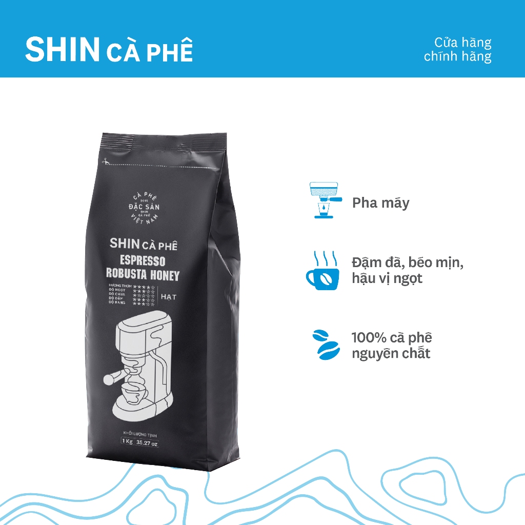 Cà Phê Pha Máy - Espresso Robusta Honey - SHIN Cà Phê 1kg/gói | Shopee ...