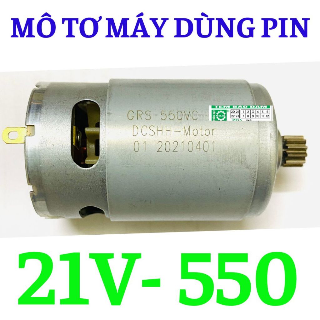 Mô Tơ dùng Pin 21V-550 và 12V-550 Siêu bền cho máy khoan,cưa...( Đầu ...