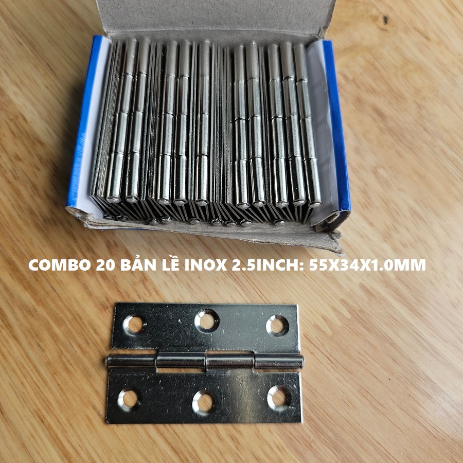 INOX – Combo 20 Bản lề lá inox 2.5inch KÍCH THƯỚC 55 x 34 x 1.0MM . Bản ...