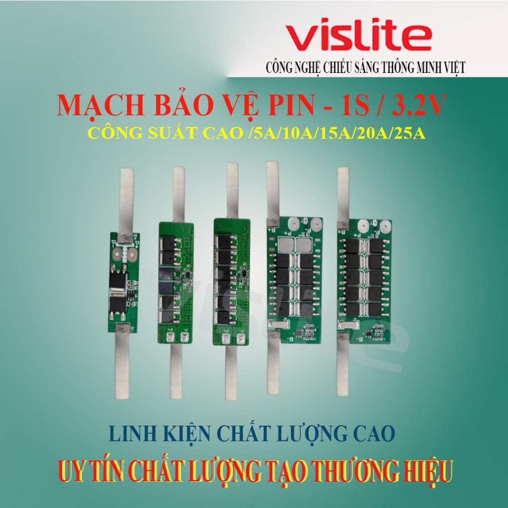 Mạch bảo vệ pin 1S - 3.2V/ 5A/10A/15A/20A/25A công suất cao dùng cho pin sắt LifePo4 | Shopee ...