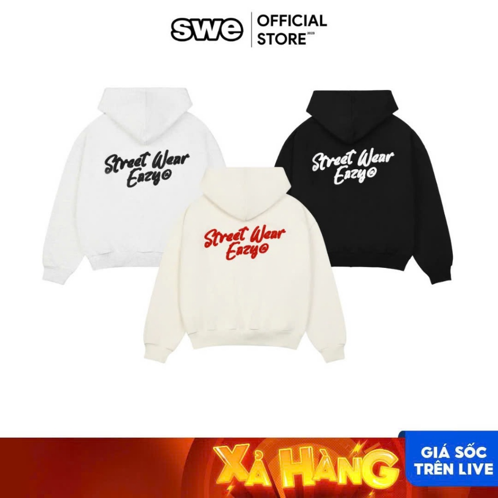 Áo Hoodie Zip Unisex Nam/Nữ Local Brand SWE SIGNATURE HOODIE - Đen/Kem ...