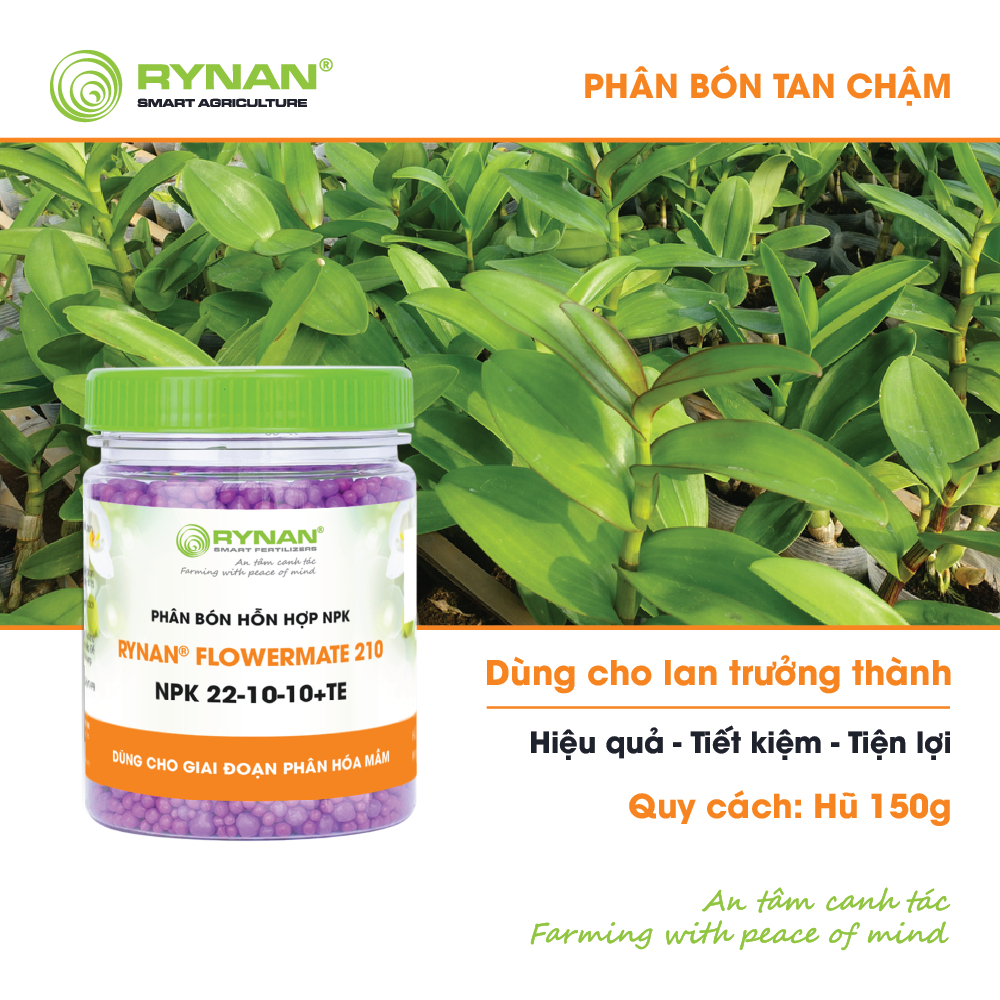 Phân Bón Tan Chậm Cho Lan RYNAN® FLOWERMATE 210 NPK 22-10-10+TE - Sử ...