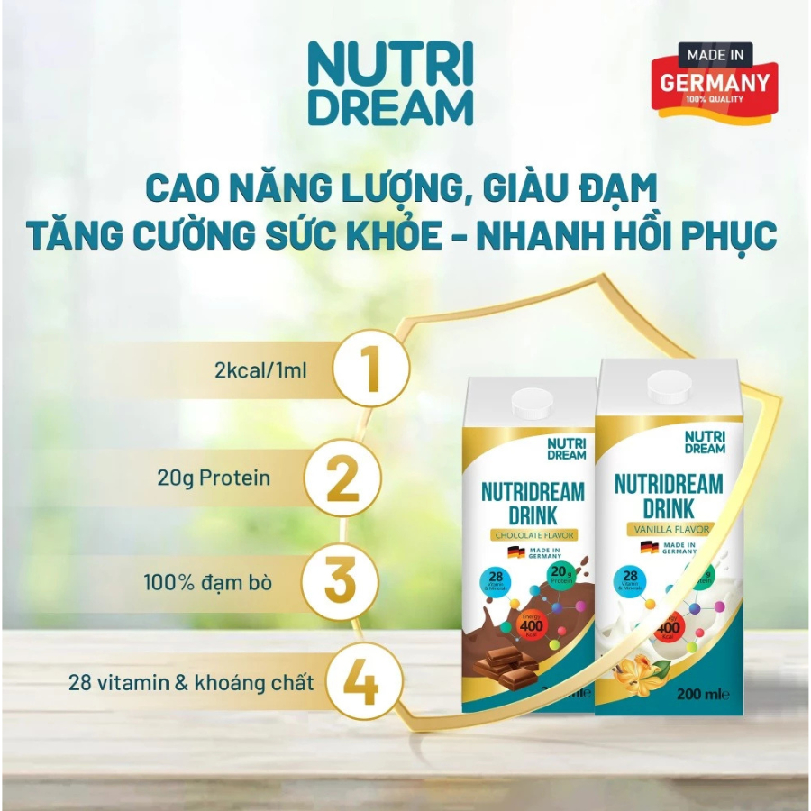 Nutridream 1 thùng 24 chai dinh dưỡng cao năng lượng cao đạm của Đức ...