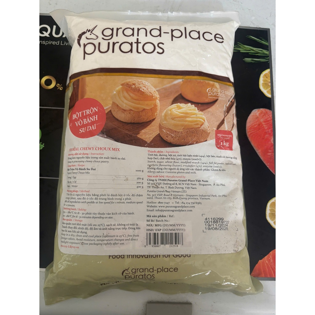 Bột trộn sẵn vỏ bánh su dai Puratos 1kg | Shopee Việt Nam