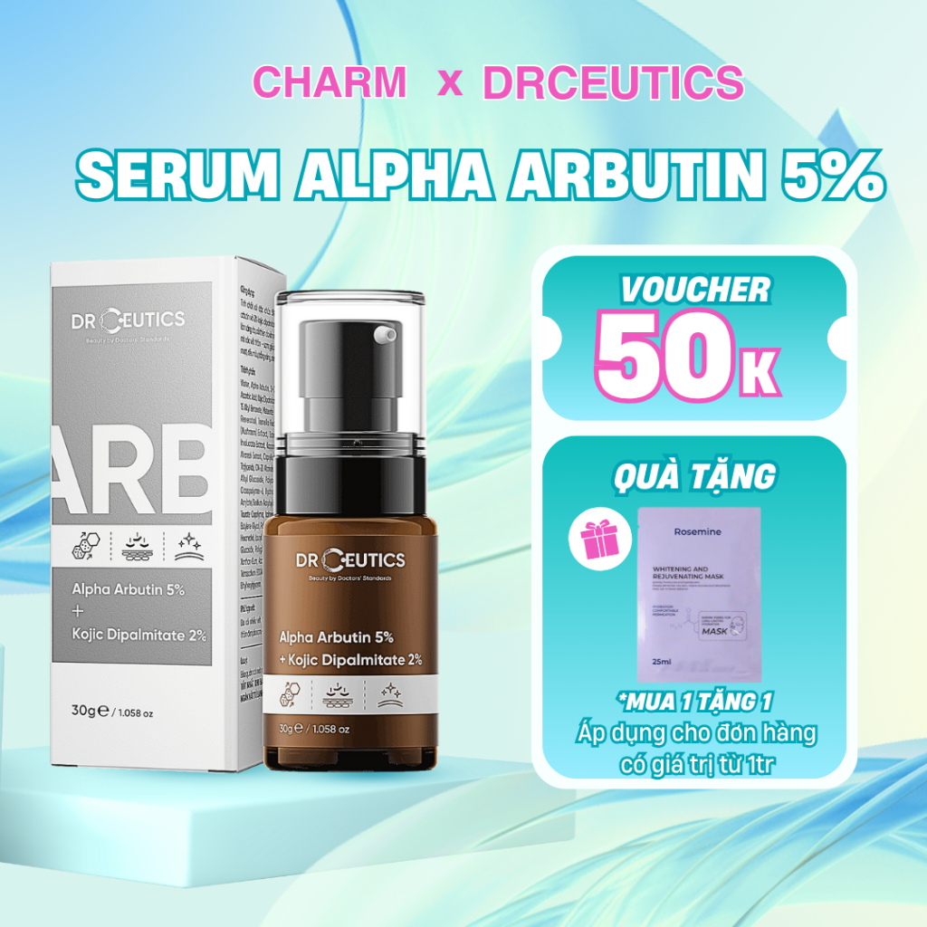 [Mã COSBAUH3 giảm 8% đơn 300K] Serum DrCeutics Alpha Arbutin 5% -Kojic Dipalmitate 2% Cải Thiện ...