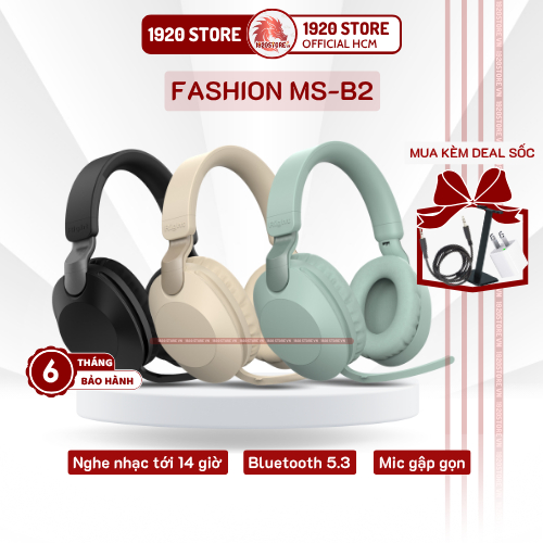 【Hỏa Tốc HCM】Tai Nghe Bluetooth Headphone Chụp Tai Fashion MS-B2 Có Mic Gập Gọn, Nghe Nhạc Đến ...