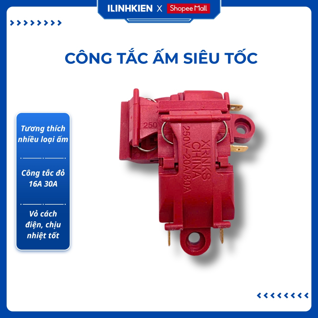 Công tắc ấm siêu tốc 16A 30A 250V màu đỏ chịu nhiệt 850 độ chính hãng ILinhkien | Shopee Việt Nam
