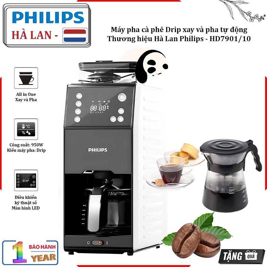 Máy pha cà phê Drip xay và pha tự động, thương hiệu Hà Lan cao cấp ...