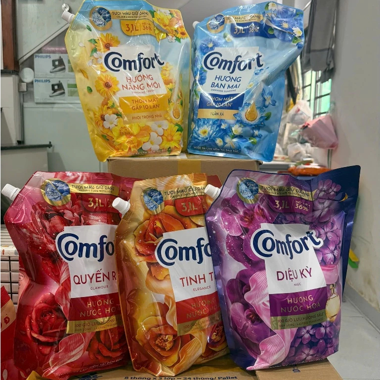 Nước Xả Vải Comfort Nước Hoa Thiên Nhiên Túi 3,1L~3,2L (Ban Mai/Tinh Tế ...