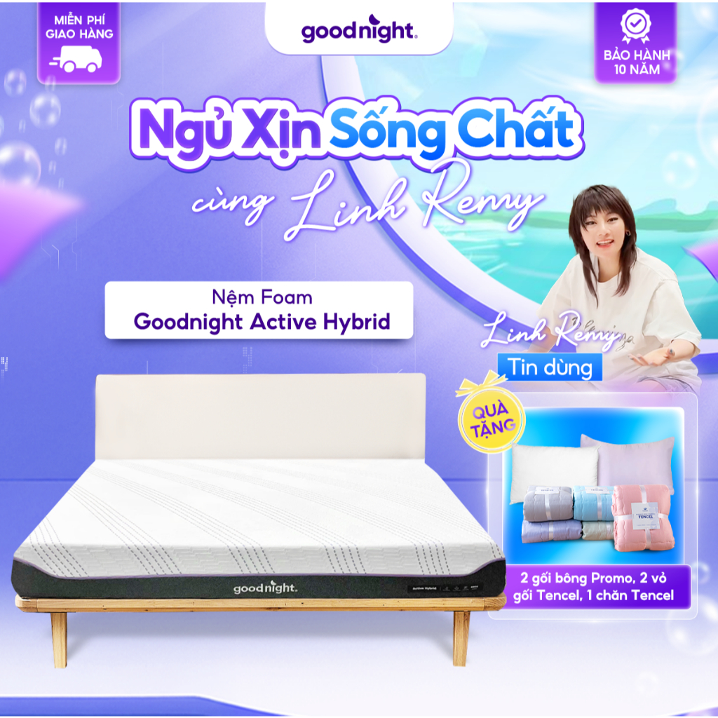 [Lives Midu x Goodnight 24.7] [MỚI]Nệm Foam Goodnight Active Hybrid mát ...