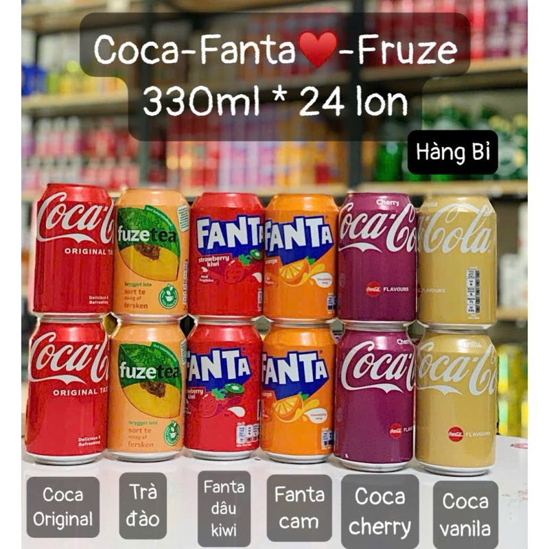 [ Combo 2 lon ] Coca cola- coca chery - Spri lon 330ml hàng Bỉ ( date ...