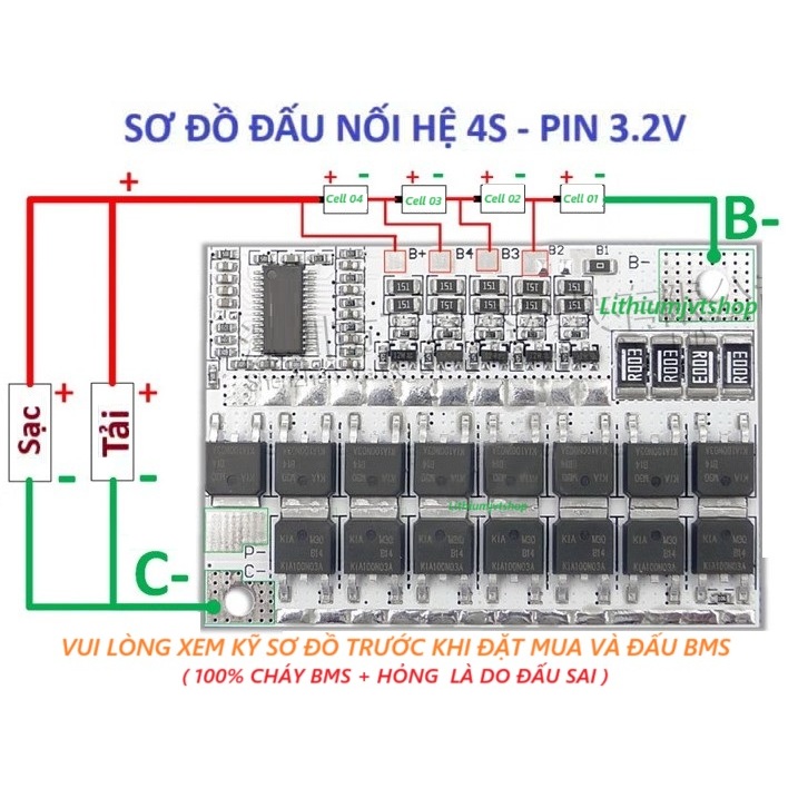 Mạch sạc xả 14.6V hệ 4S 3.2V 100A BMS (3.2V) - Đọc kỹ mô tả trước khi mua hàng | Shopee Việt Nam