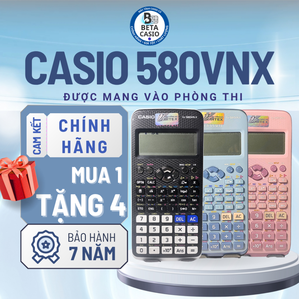 Máy Tính CASIO FX-580VNX cũ (độ mới 70-99%) Chính Hãng, Bản Tiếng Việt ...