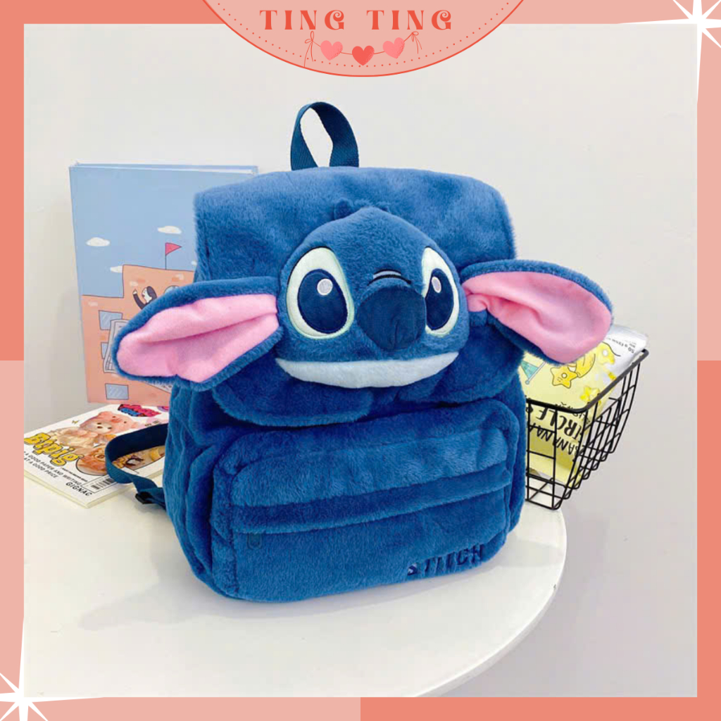 Balo đeo vai đi học Stitch lông mịn cao cấp kích thước 30cm, Balo ...