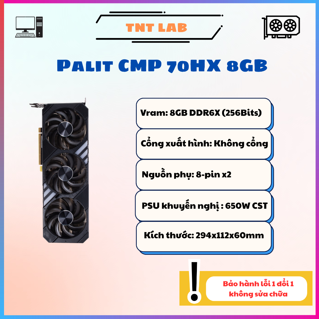 VGA - Card màn hình máy tính Palit CMP 70HX 8G GDDR6X - 2ND | Shopee ...