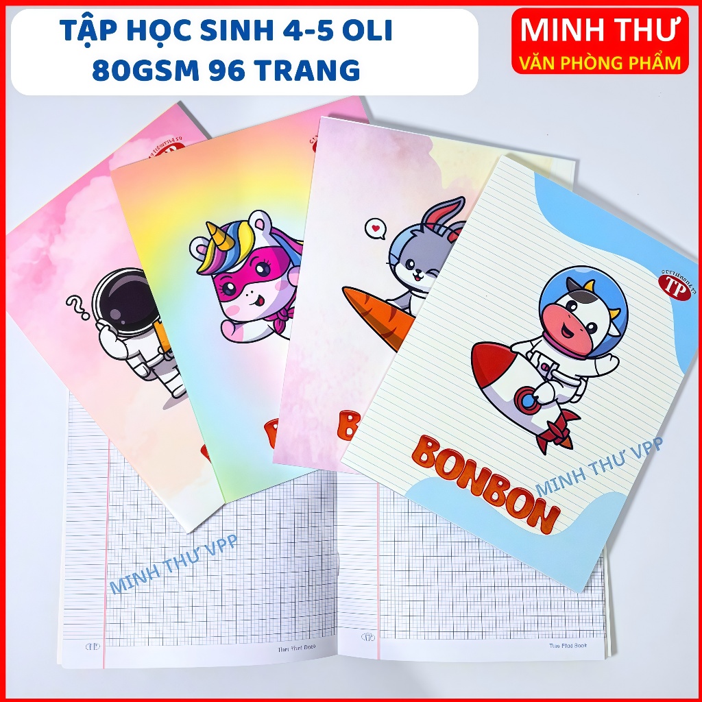 Lốc 10 Quyển Tập Học Sinh BON BON 4 ôly/ 5 ôly Định Lượng 80Gsm , Tập ...