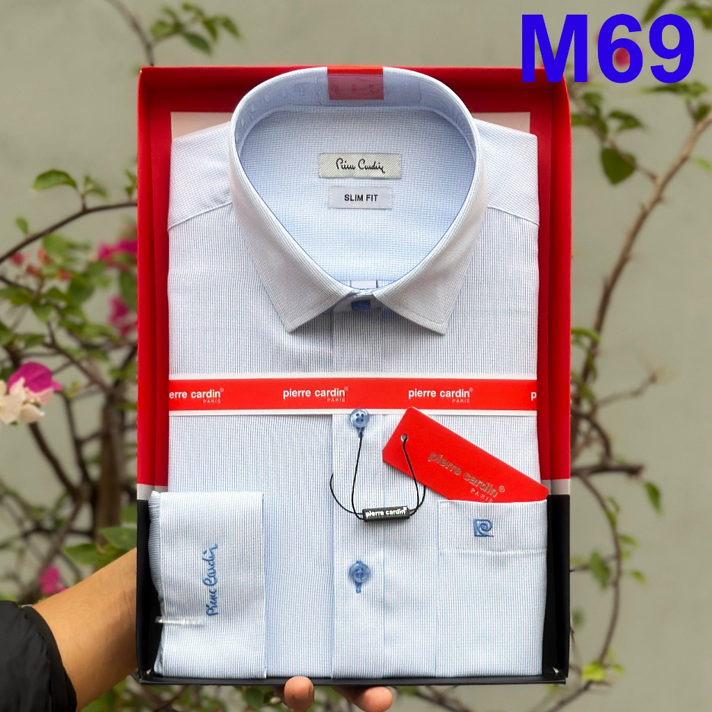 Áo Sơ Mi Nam Pierre Cardin, Sơ Mi Kẻ Xanh Nhỏ Dài Tay, Sơ Mi Nam Mẫu ...