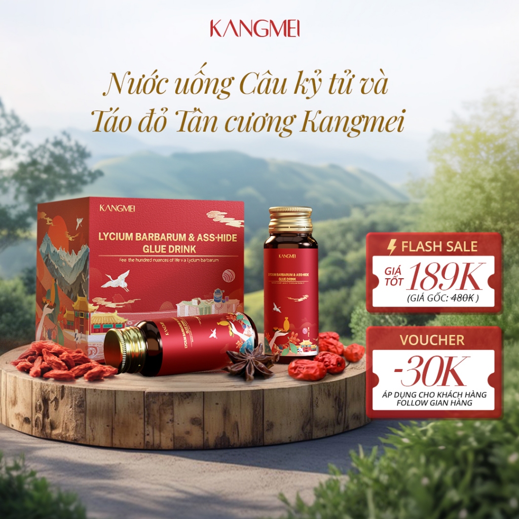 Nước uống KANGMEI Câu kỷ tử Ninh Hạ & Gelatin Da Lừa giúp điều hoà nội ...
