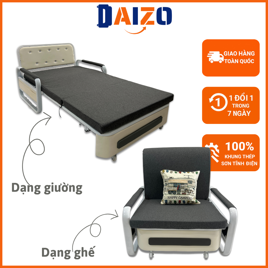 Ghế sofa giường gấp gọn thông minh Daizo 1*1.9m khung thép sơn tĩnh ...