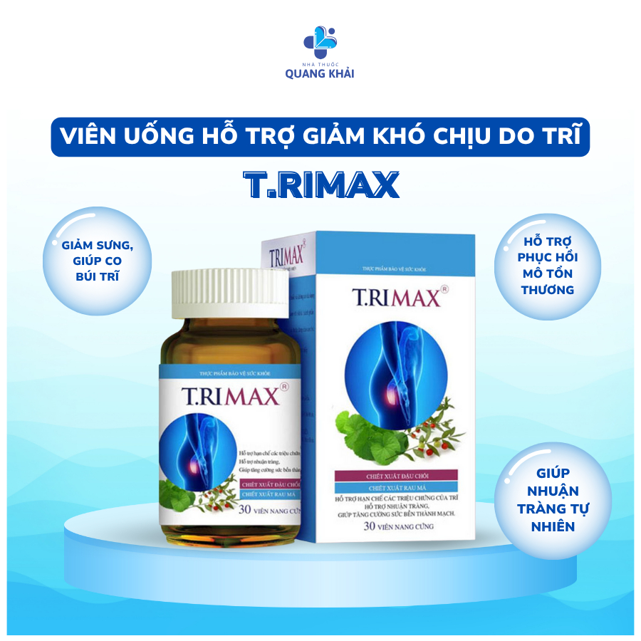 Viên Uống Trimax – Hỗ Trợ Giảm Khó Chịu Do Trĩ, Giảm Sưng, Giúp Co Búi ...