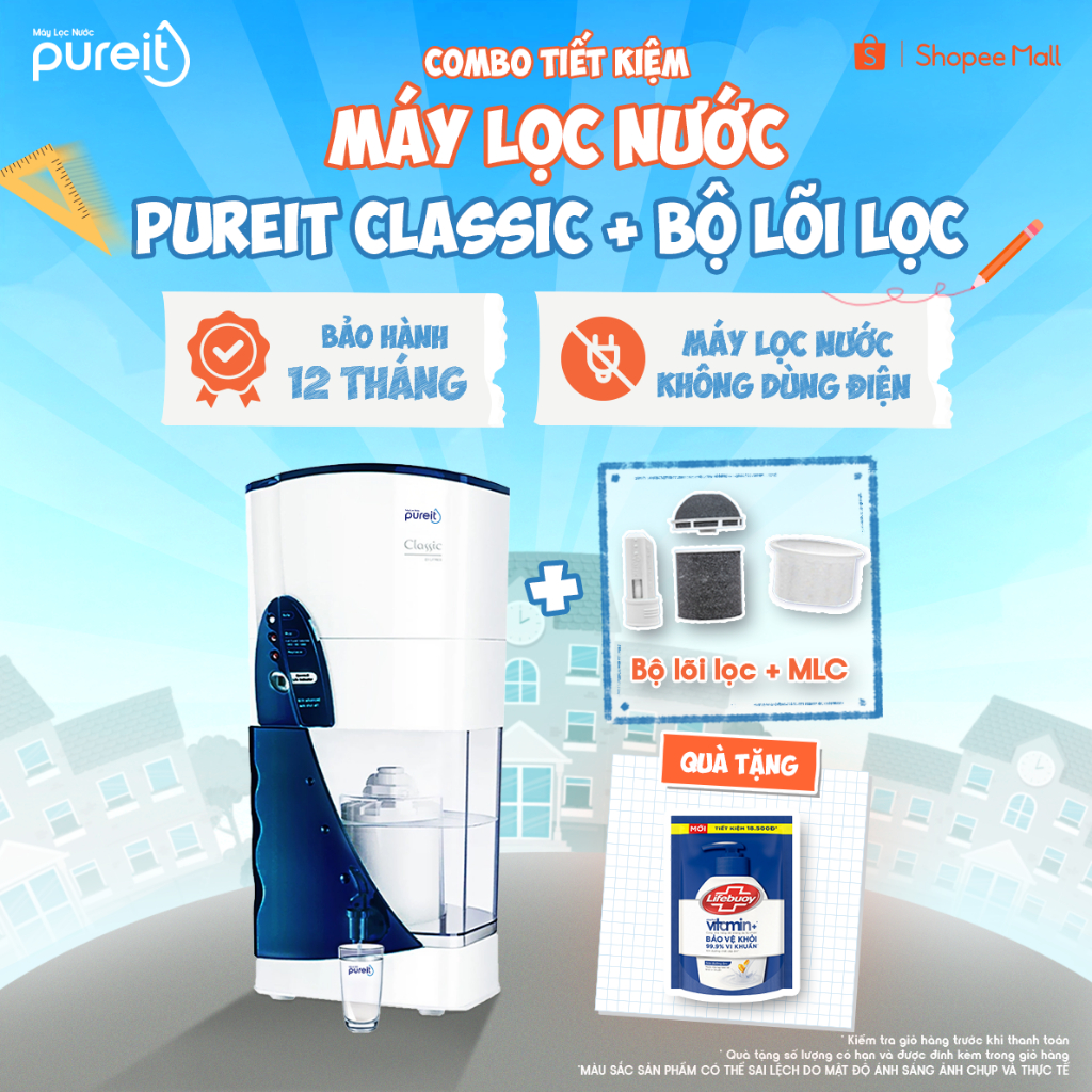 [QUÀ TẶNG 25-27/7 | COMBO] Máy lọc nước Pureit Classic + Bộ lọc 3000L ...