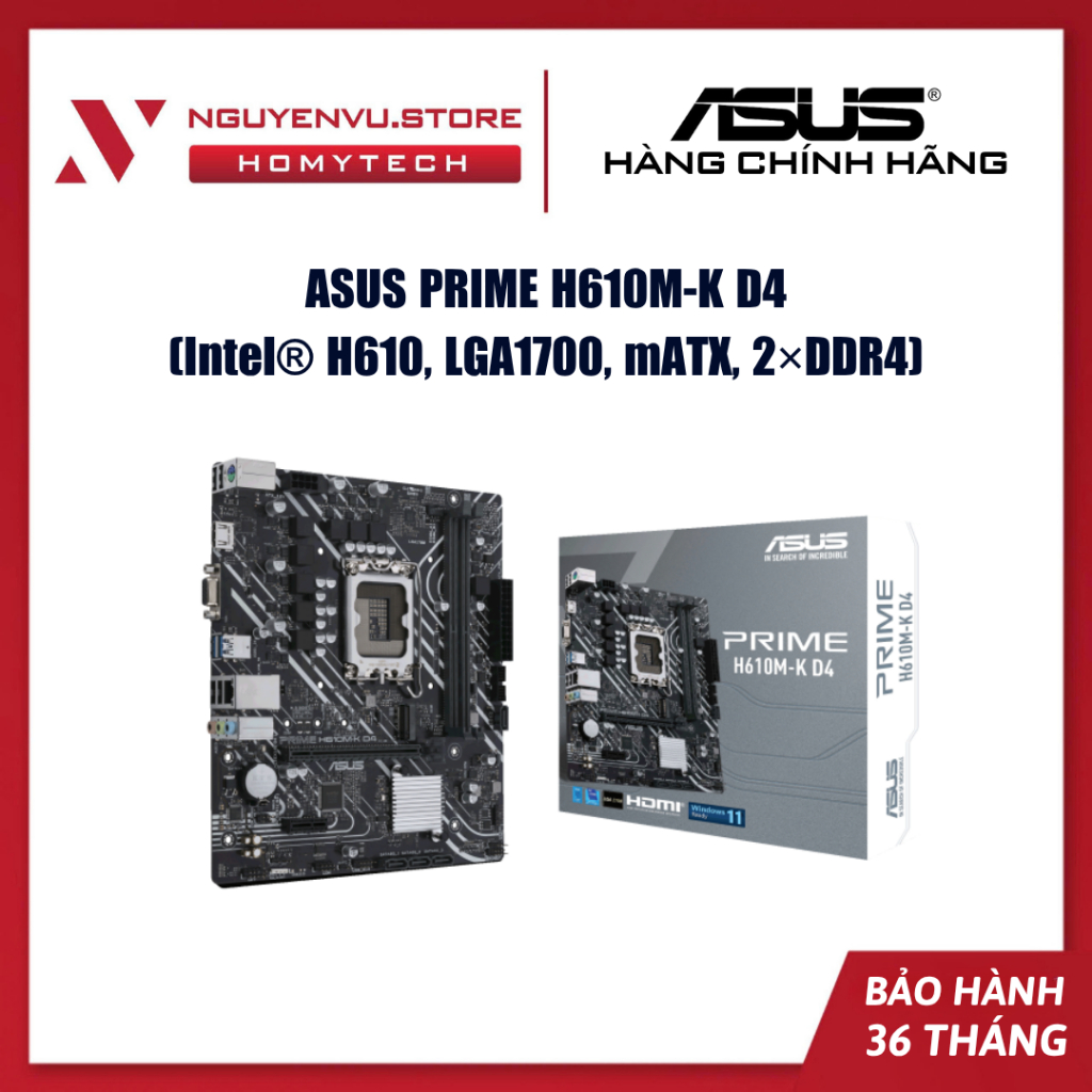 [FULL VAT] Mainboard ASUS PRIME H610M-K D4 (Intel® H610, LGA1700, mATX ...