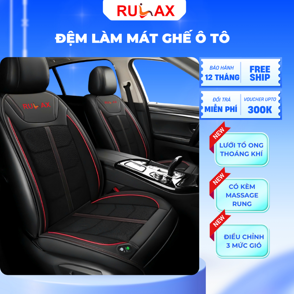 Đệm Thông Gió Làm Mát Ghế Ô Tô RULAX, Có Massage, Chính Hãng |BH ...