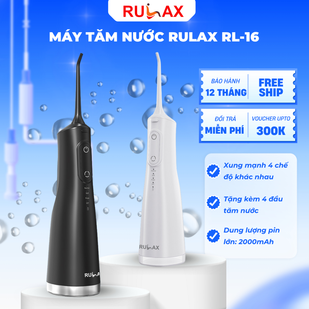 Máy Tăm Nước RULAX RL16 Phiên Bản Cao Cấp 2025 TẶNG 4 Đầu Tăm | Shopee ...