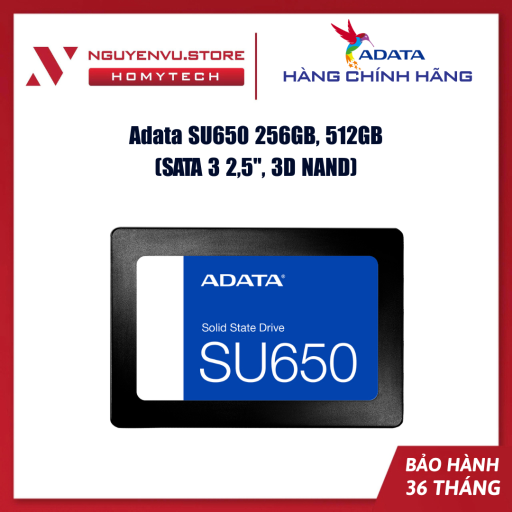 [FULL VAT] Ổ cứng SSD Adata SU650 256GB / 512GB SATA3 2.5" - Hàng chính ...