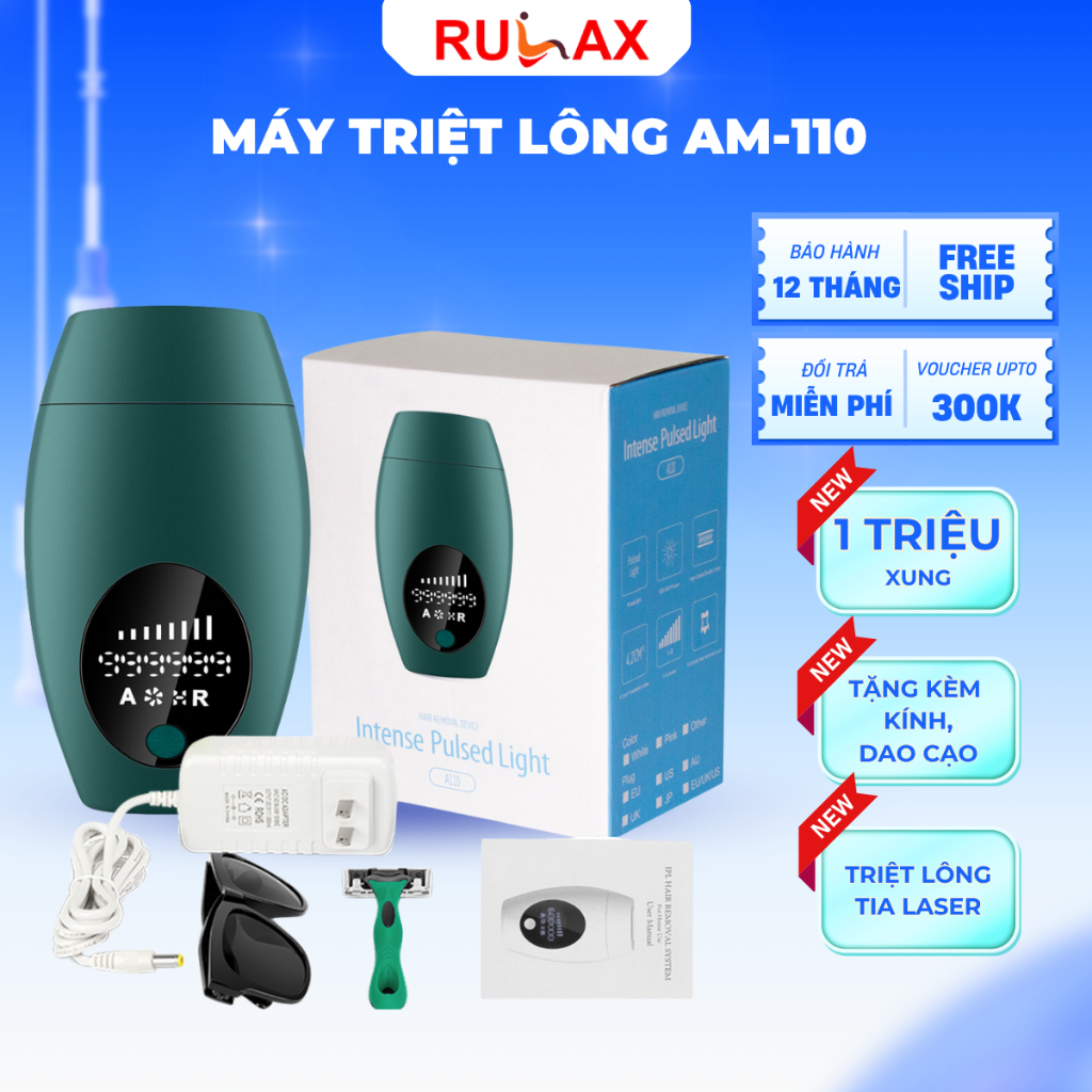 Máy Triệt Lông Lạnh RULAX Sóng IPL 999999 Xung, Trẻ Hóa Da Tự Động ...