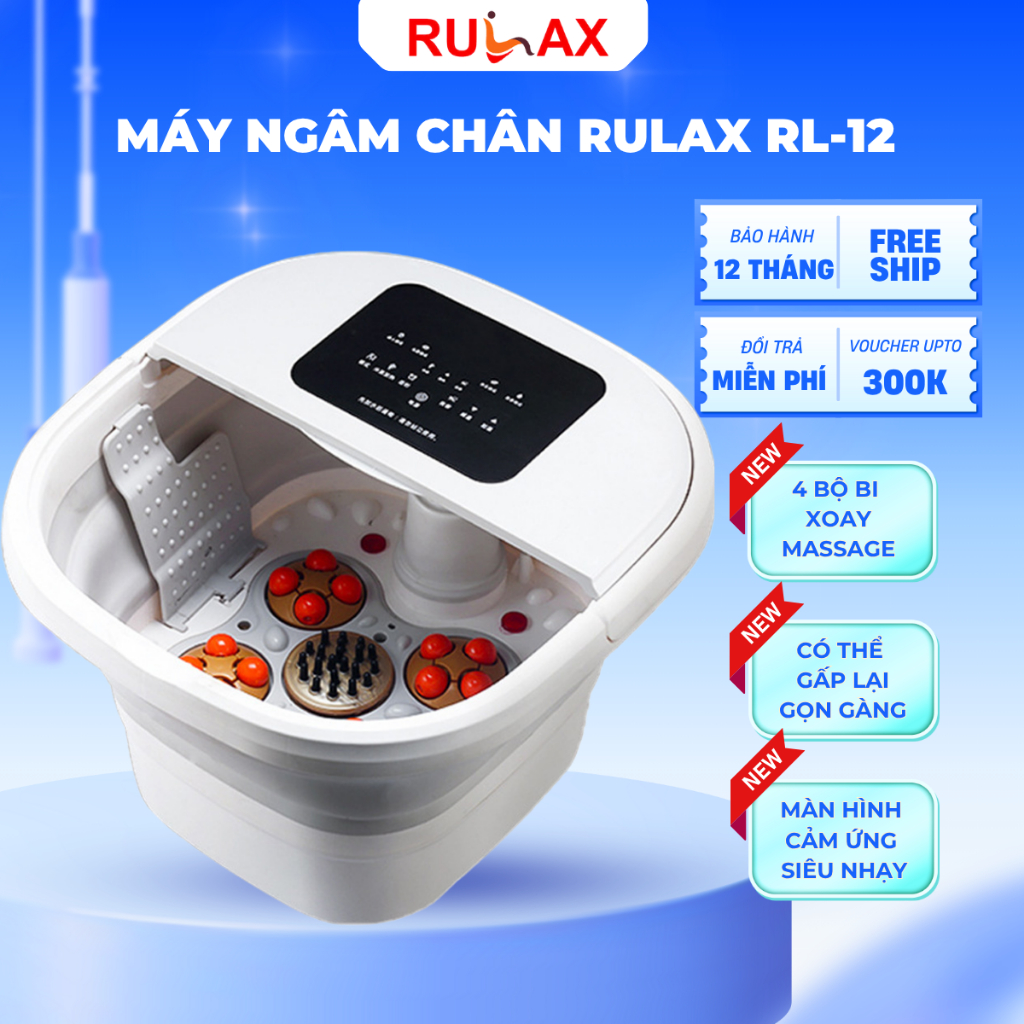 Bồn Ngâm Chân Massage Tự Động Gấp RULAX Có Điều Khiển, Đun Nóng Nước ...