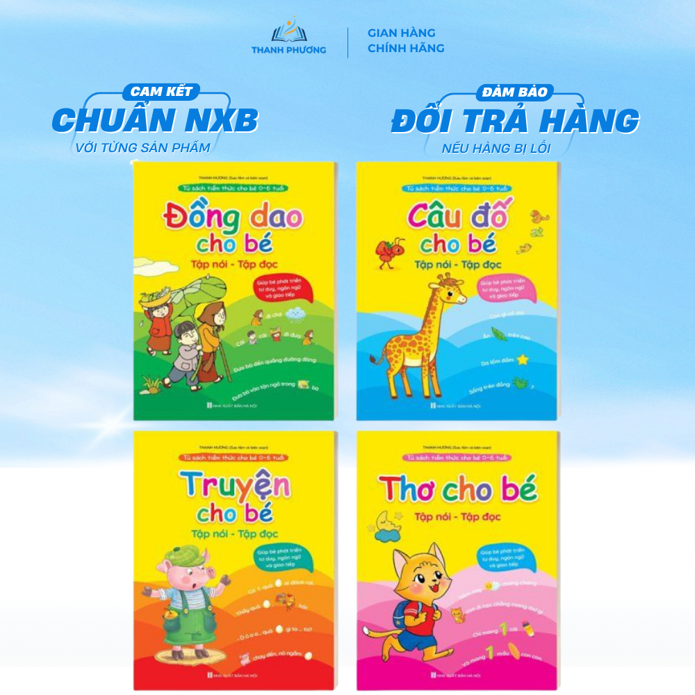 Sách - Combo 4 quyển - Thơ truyện đồng dao câu đố - Giúp bé tập nói tập ...