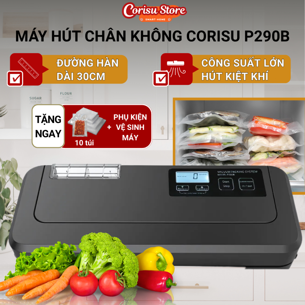 Máy hút chân không Corisu P290 lực hút mạnh, hàn hút bán tự động, thao tác đơn giản dễ sử dụng ...
