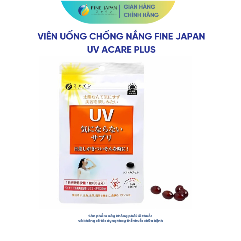 Viên Uống Chống Nắng Fine Japan Uv Care Plus Hạn Chế Lão Hóa Da, Giúp Da Sáng Mịn 30 Viên ...