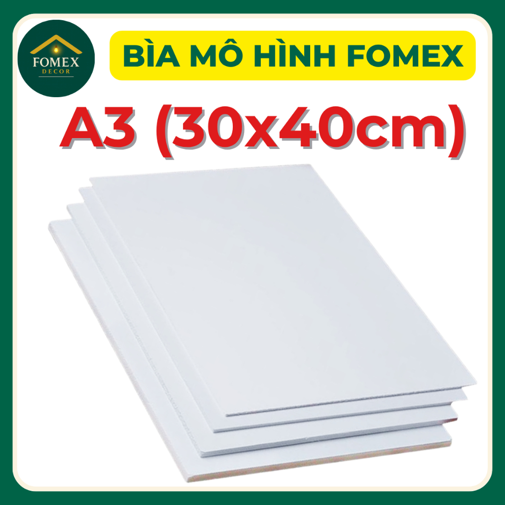 Tấm bìa mô hình Fomex A3 (30x40cm) Foam pvc dày 2mm/ 3mm/ 5mm /7mm/ 8mm ...