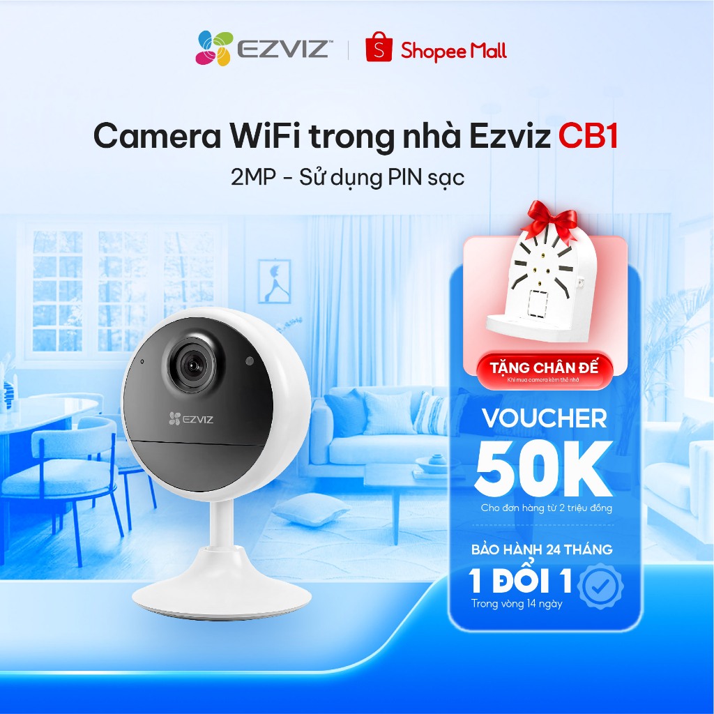 Camera WiFi EZVIZ CB1 Trong Nhà Không Dây, Thời Lượng Pin 40 Ngày, Phát ...
