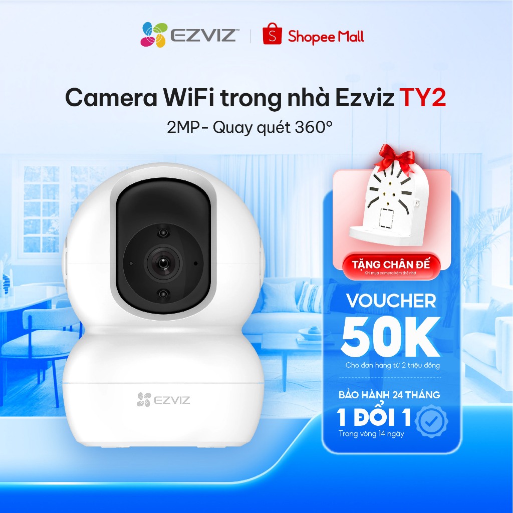 Camera WI-FI EZVIZ TY2 Trong nhà 1080P (Nâng cấp từ C6N, TY1), Quay ...