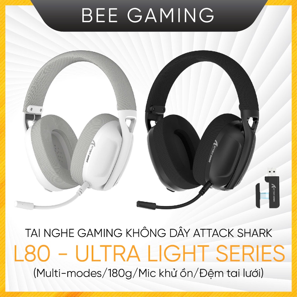 Tai nghe gaming không dây Attack Shark - L80 (Multi-modes) | Shopee Việt Nam
