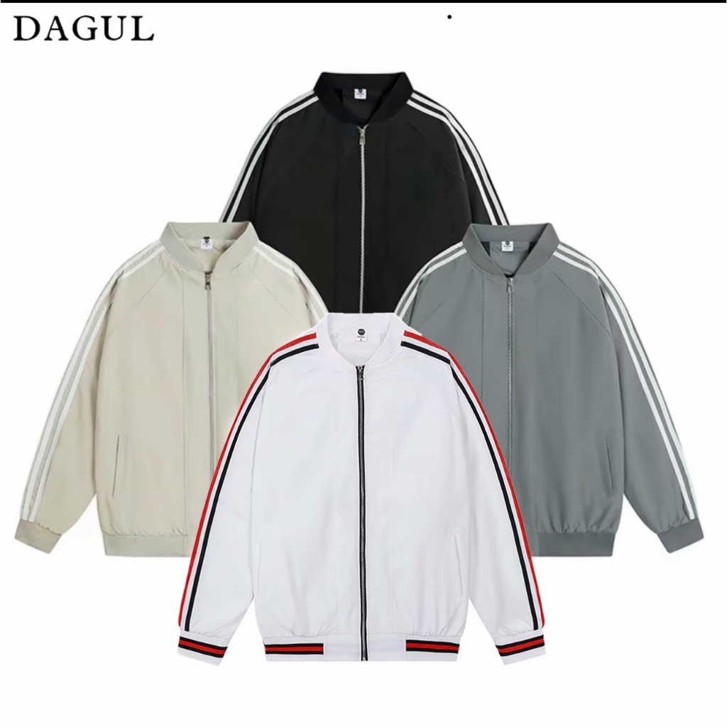 (M-62) Áo khoác gió Bomber DAGUL trơn 2 lớp - phối viền - tay dài ...